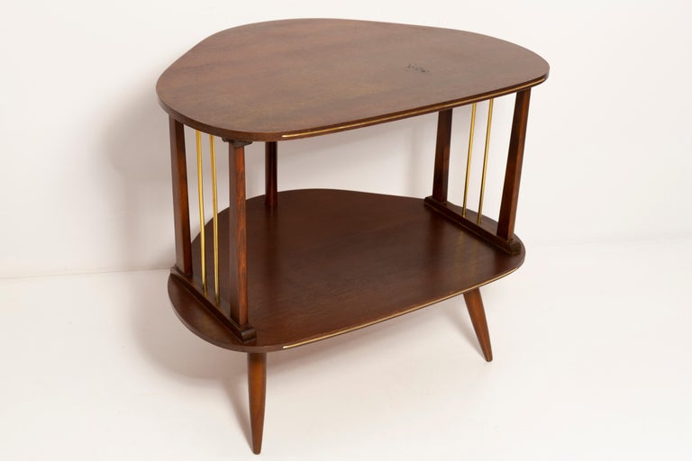 Mid-Century Modern Vintage TV Side Table, Beechwood, Poland, 1960s For ...