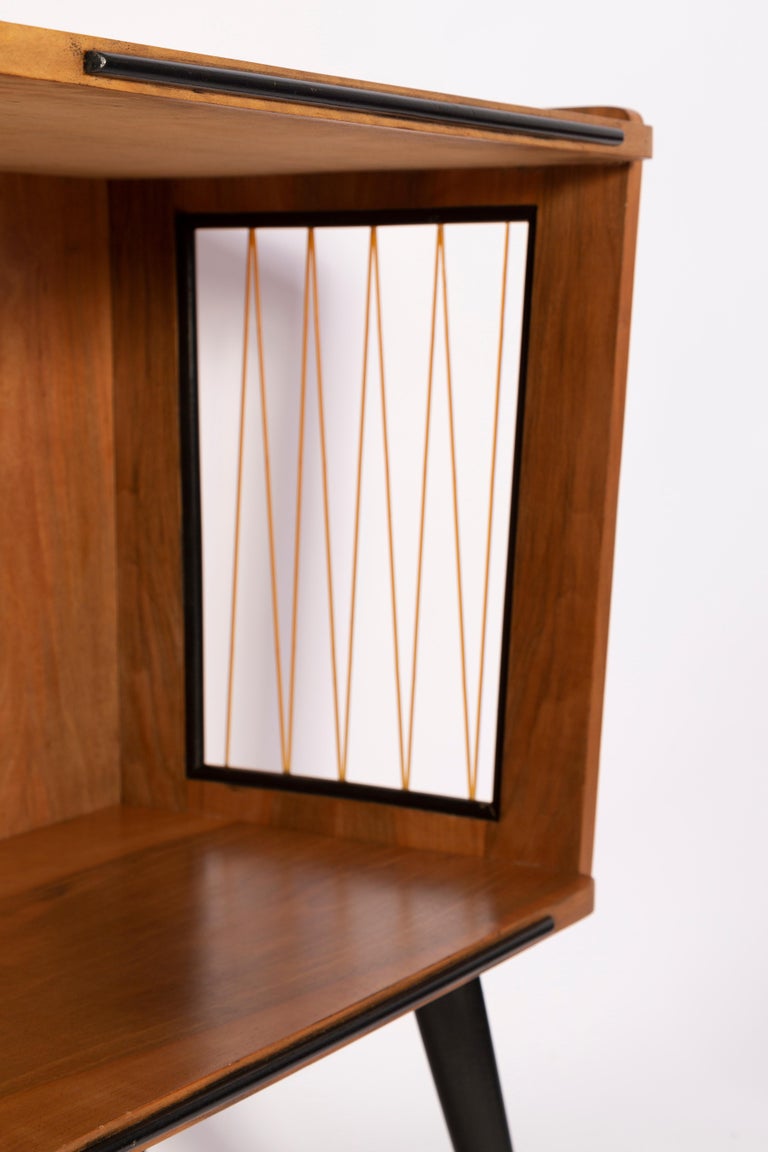 Mid-Century Modern Vintage TV Side Table, Beechwood, Poland, 1960s For ...