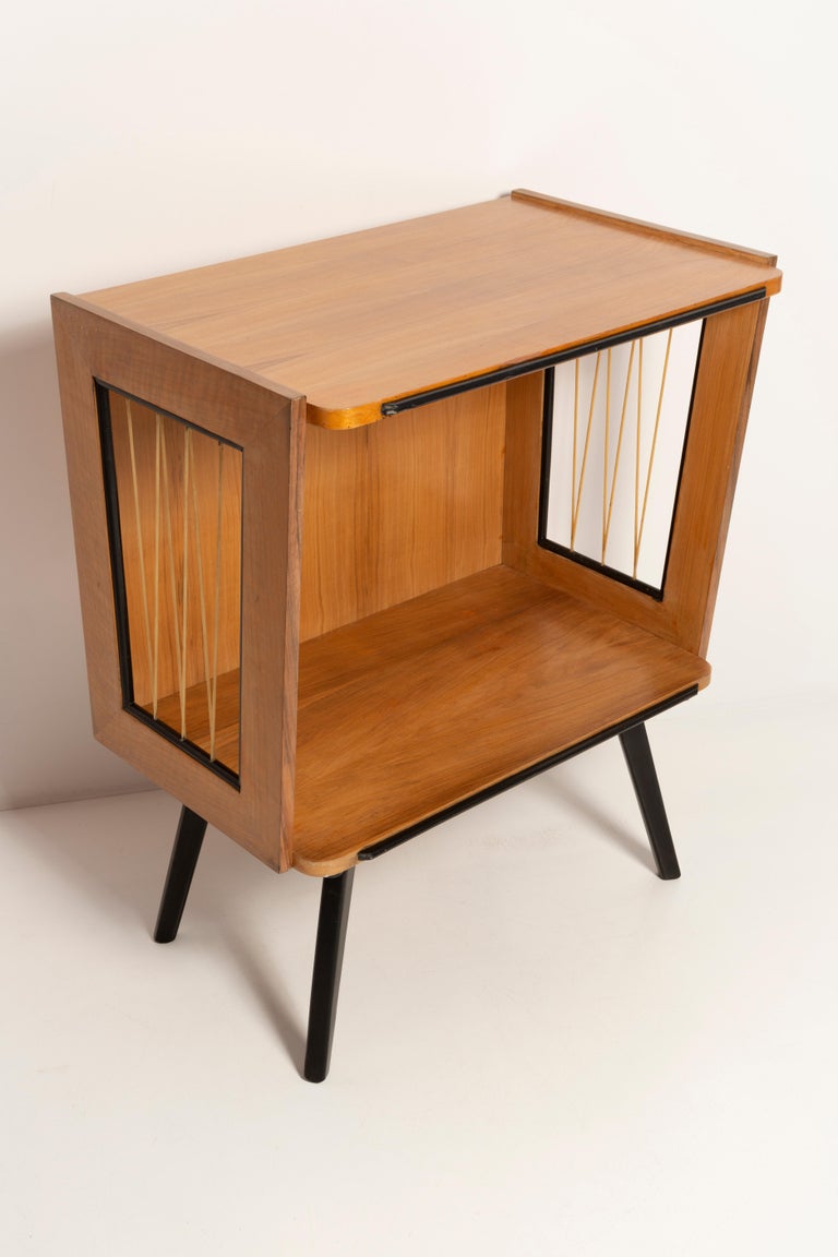 Mid-Century Modern Vintage TV Side Table, Beechwood, Poland, 1960s For ...