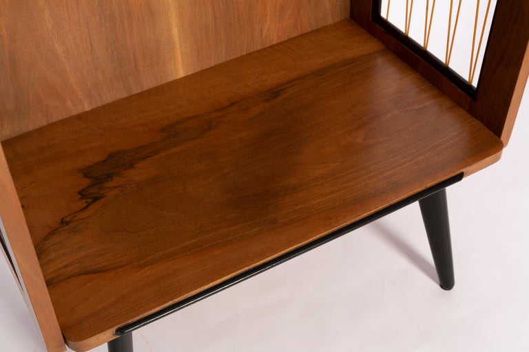 Mid-Century Modern Vintage TV Side Table, Beechwood, Poland, 1960s For ...