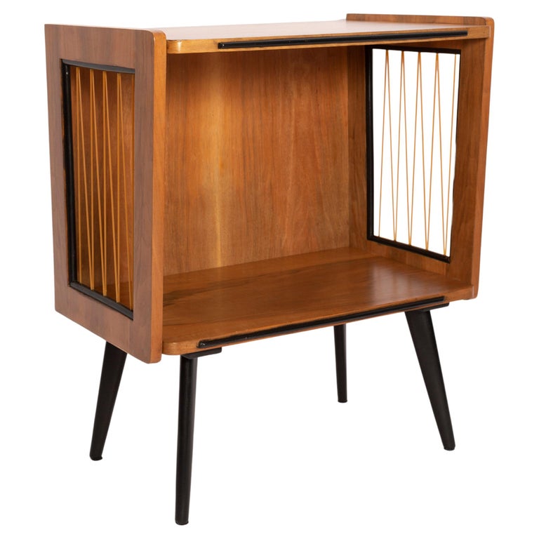 Mid-Century Modern Vintage TV Side Table, Beechwood, Poland, 1960s For ...