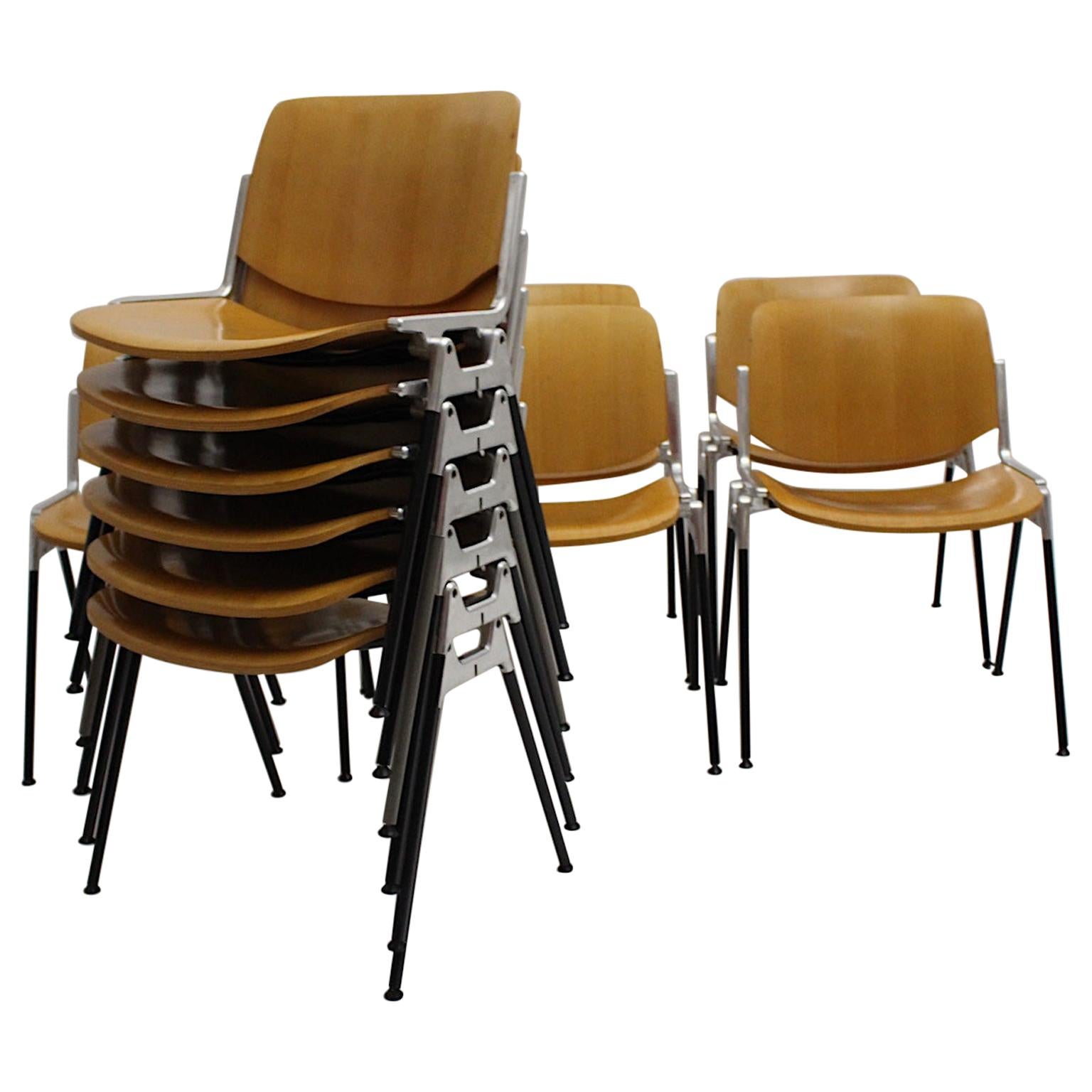 Set of Six Castelli DSC 106 Stacking Chairs by Giancarlo Piretti ...