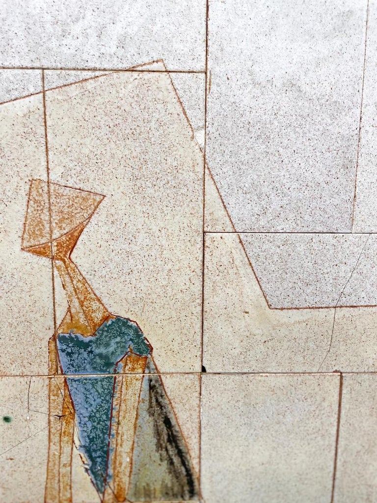 Mid-Century Modern Wall Ceramic Panel, Signed and Dated For Sale at 1stDibs