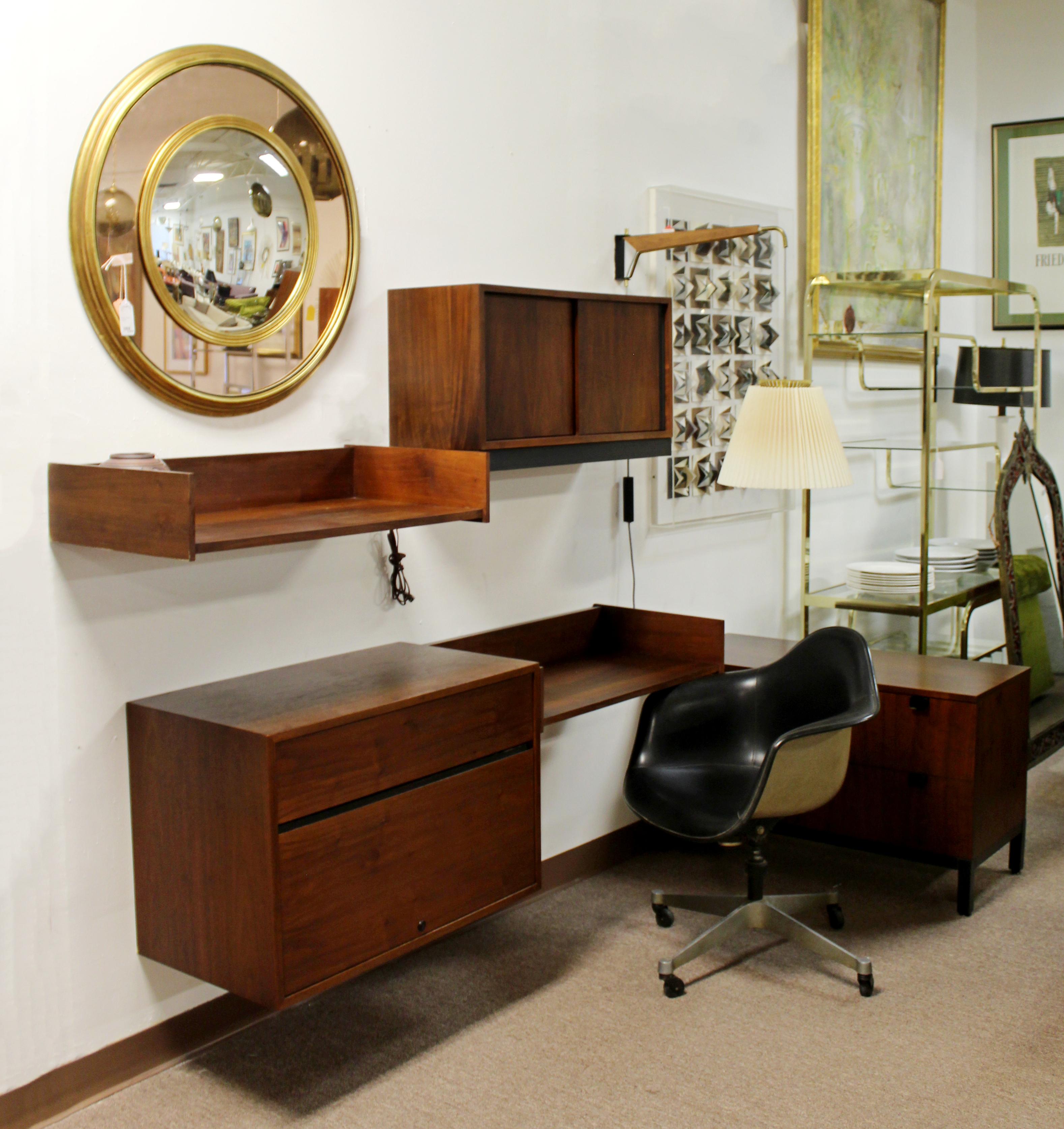 Mid-Century Modern Wall Mounted Floating Shelving Unit Desk Nelson ...