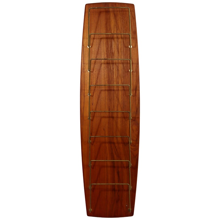 Mid-Century Modern Wall Mounted Magazine Rack Holder Danish ...