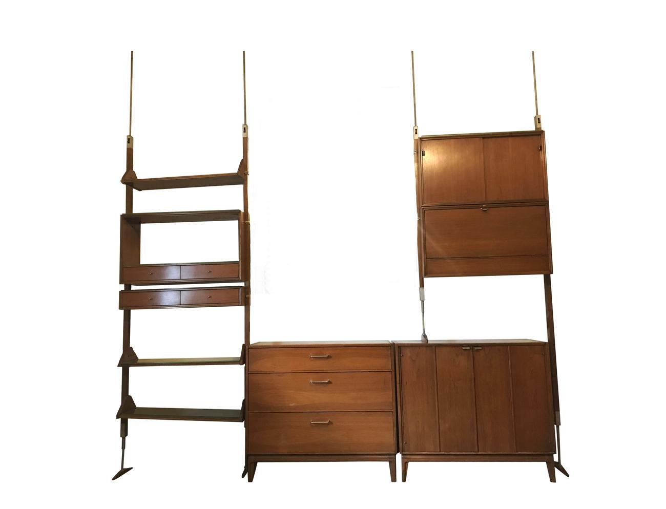 Mid-Century Modern Wall Unit or Shelving Unit in Walnut from Germany at ...