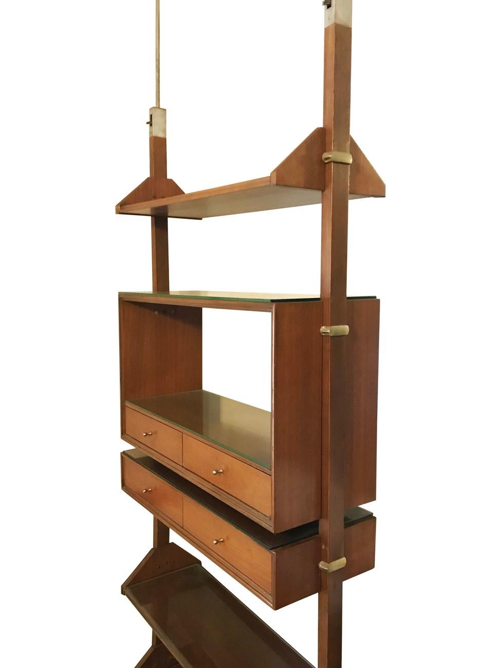 Mid-Century Modern Wall Unit or Shelving Unit in Walnut from Germany at ...