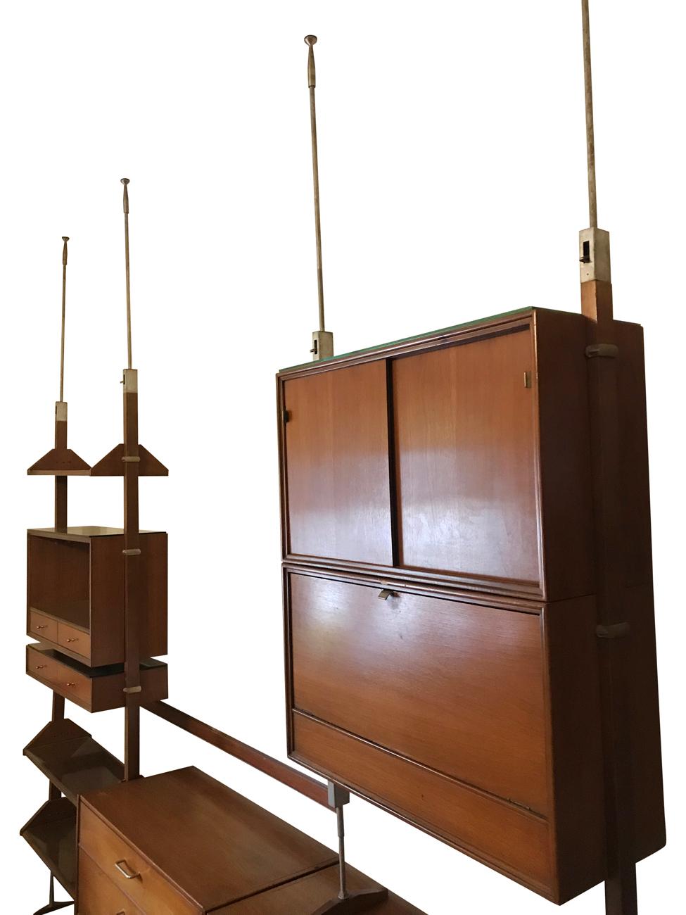 Mid-Century Modern Wall Unit or Shelving Unit in Walnut from Germany at ...