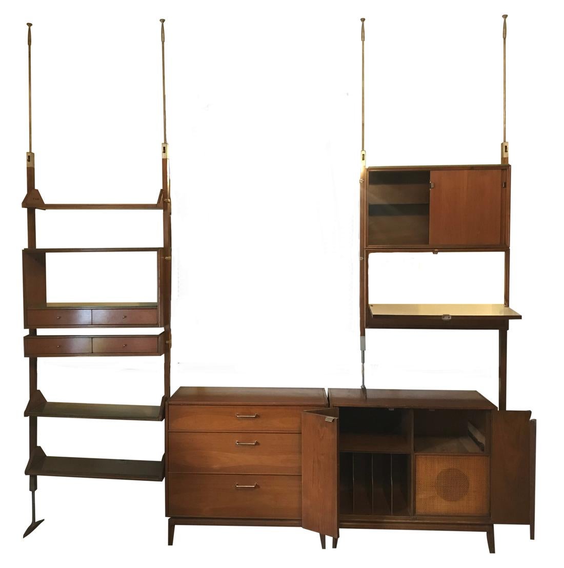 Mid-Century Modern Wall Unit or Shelving Unit in Walnut from Germany at ...