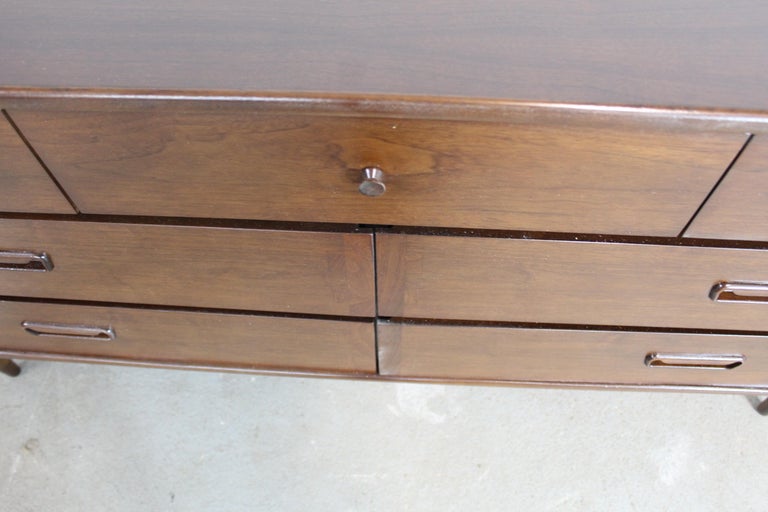 Mid-Century Modern Walnut Andre Bus Dovetail Credenza/Dresser For Sale ...