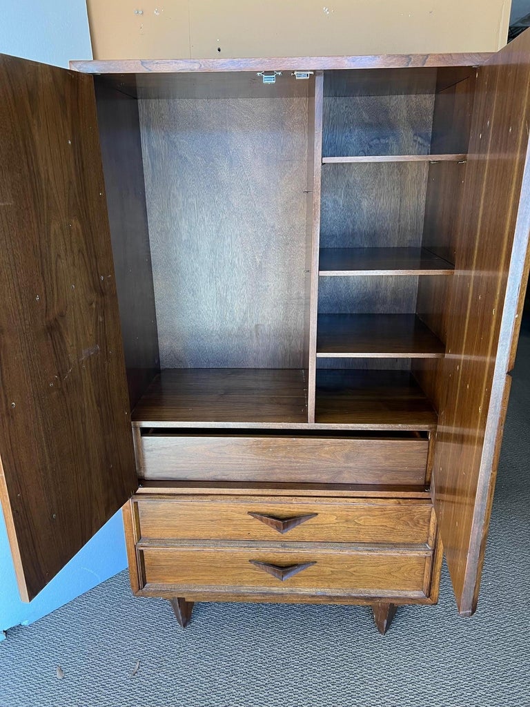 Mid-Century Modern Walnut Armoire at 1stDibs
