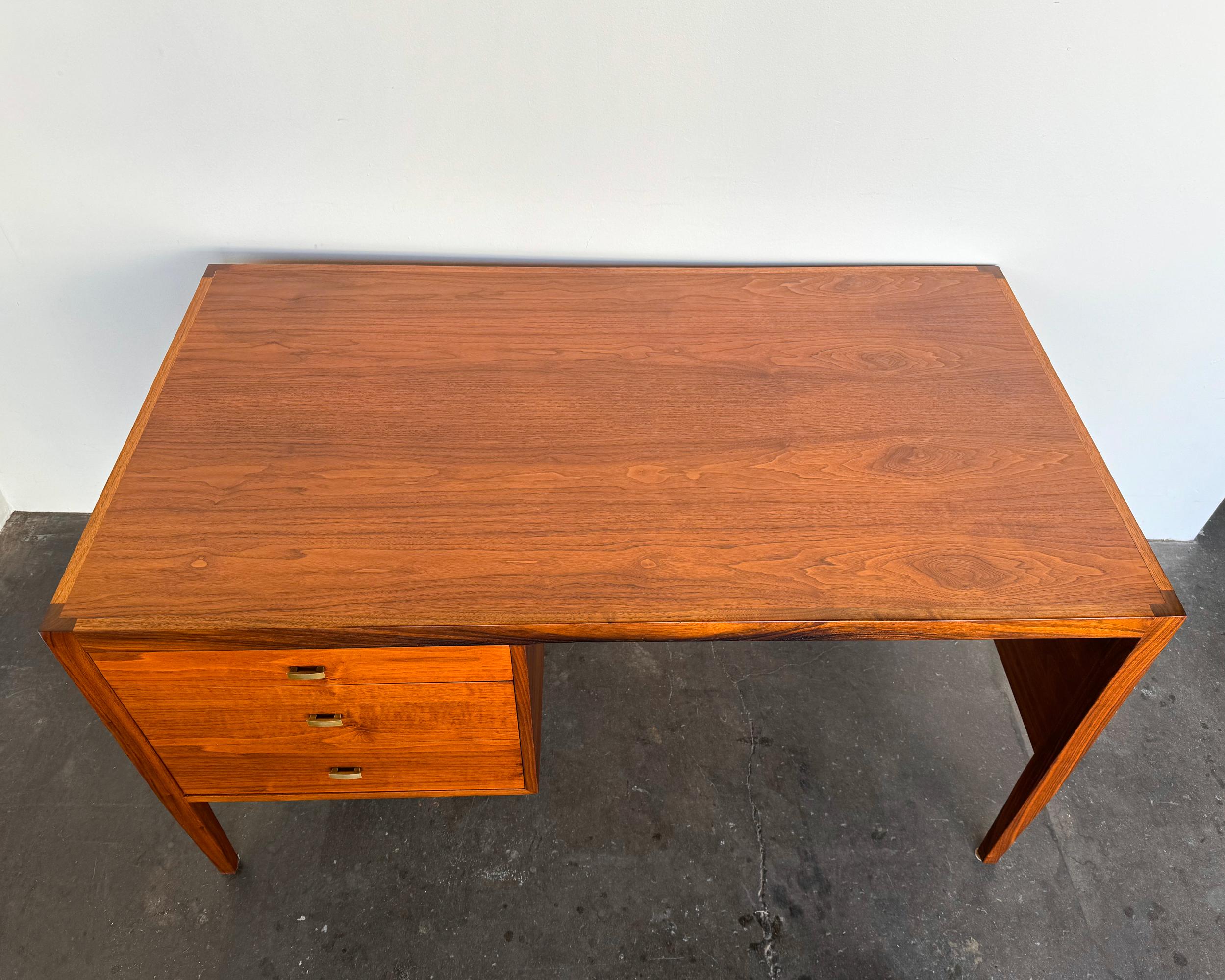 Mid-Century Modern Walnut Asymmetrical Desk at 1stDibs