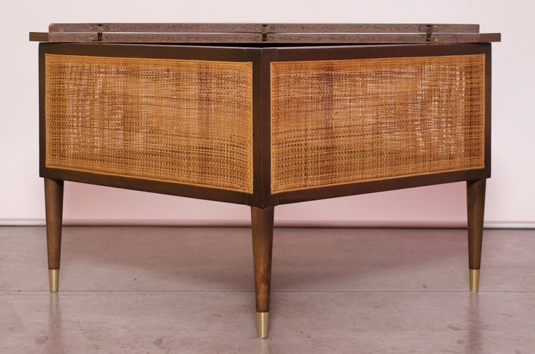 Mid-Century Modern Walnut and Cane Blanket Chest at 1stDibs