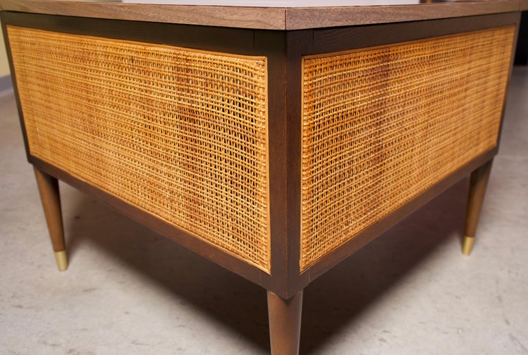 Mid-Century Modern Walnut and Cane Blanket Chest at 1stDibs