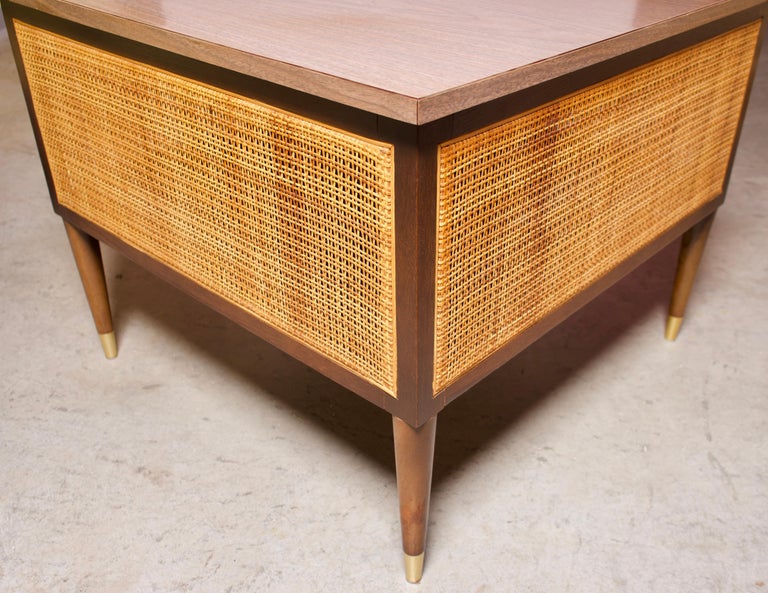 Mid-Century Modern Walnut and Cane Blanket Chest at 1stDibs