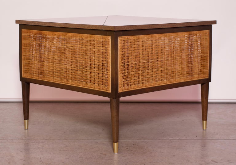 Mid-Century Modern Walnut and Cane Blanket Chest at 1stDibs