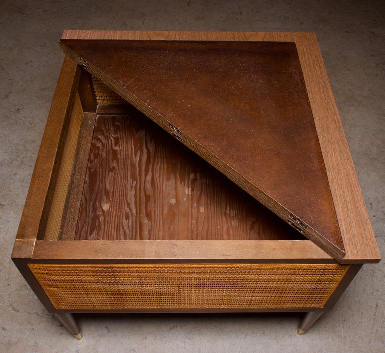 Mid-Century Modern Walnut and Cane Blanket Chest at 1stDibs