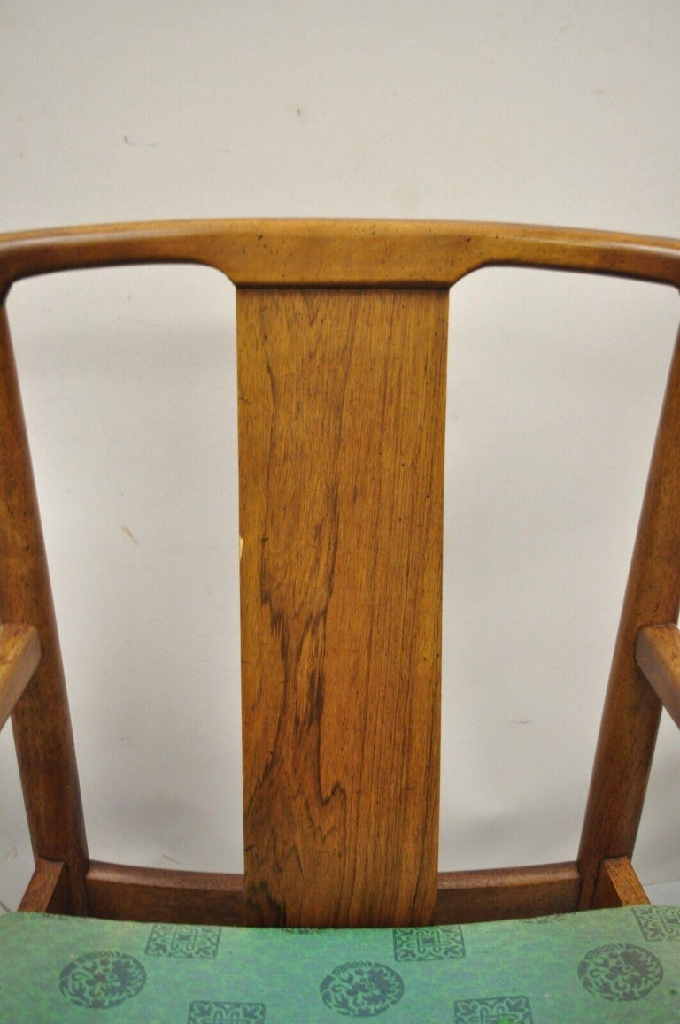 Mid-Century Modern Walnut Curved Angled Back Dining Arm Chairs - a Pair ...