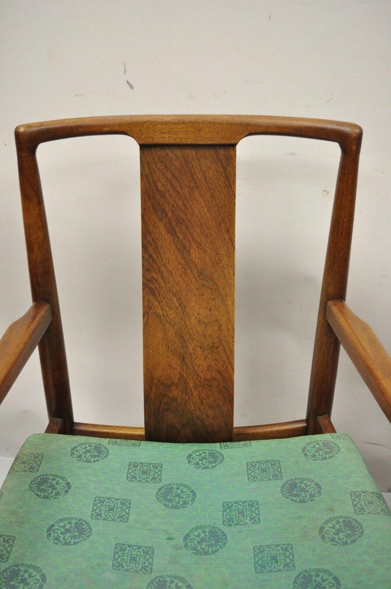 Mid-Century Modern Walnut Curved Angled Back Dining Arm Chairs - a Pair ...