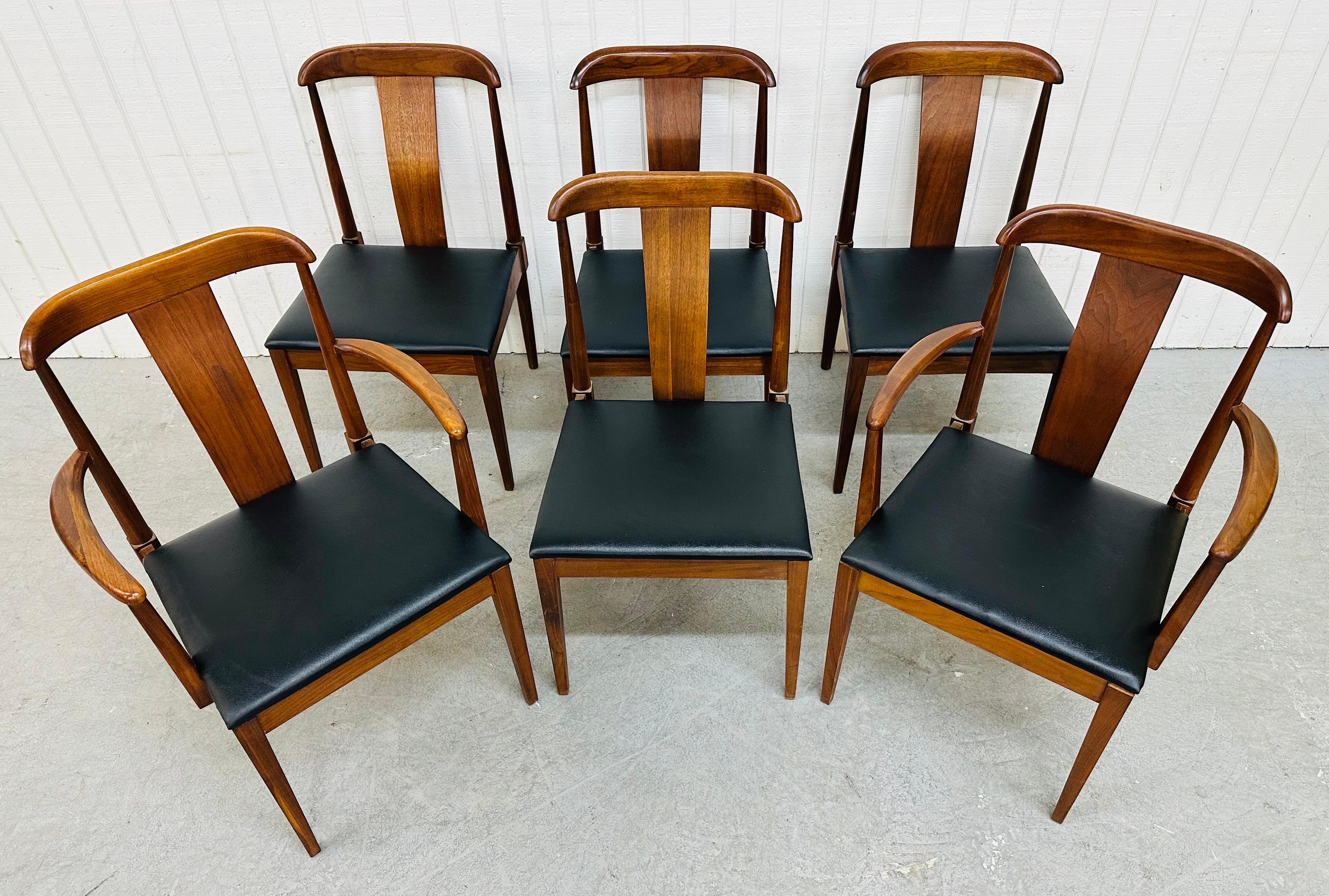 Mid-Century Modern Walnut Dining Chairs - Set of 6 For Sale at 1stDibs