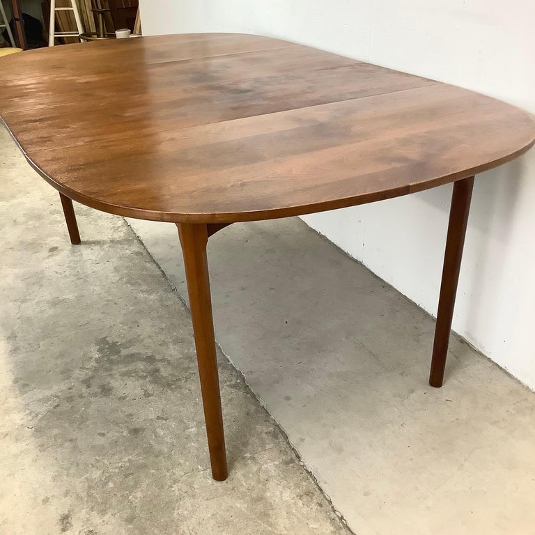 Mid-Century Modern Walnut Dining Table with Leaves at 1stDibs