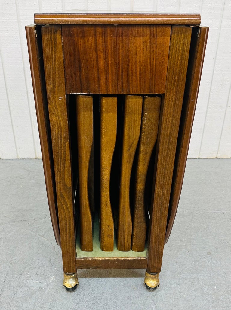 Mid-Century Modern Walnut Drop Leaf Dining Set For Sale at 1stDibs