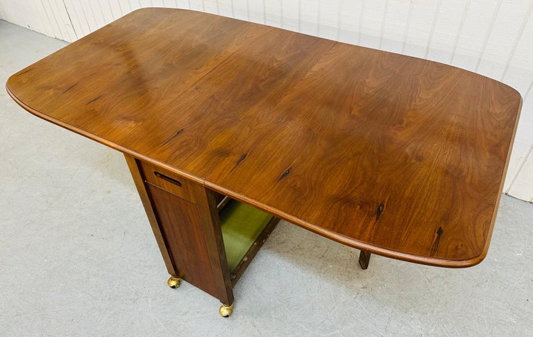 Mid-Century Modern Walnut Drop Leaf Dining Set For Sale at 1stDibs