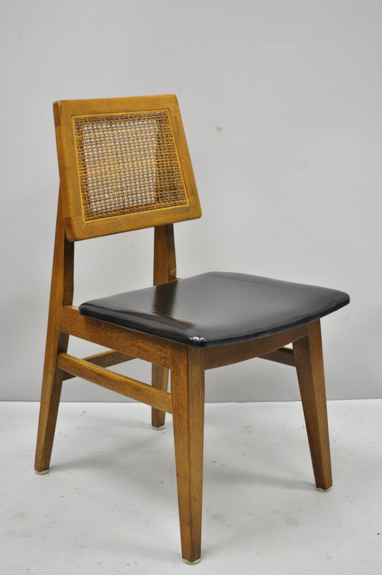 Mid-Century Modern Walnut Floating Top Writing Desk and Cane Hibriten ...