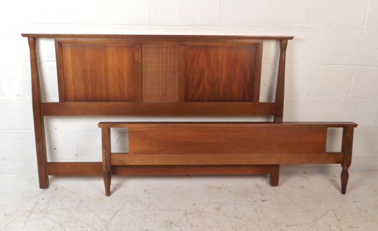 Mid-Century Modern Walnut Headboard and Footboard For Sale at 1stDibs