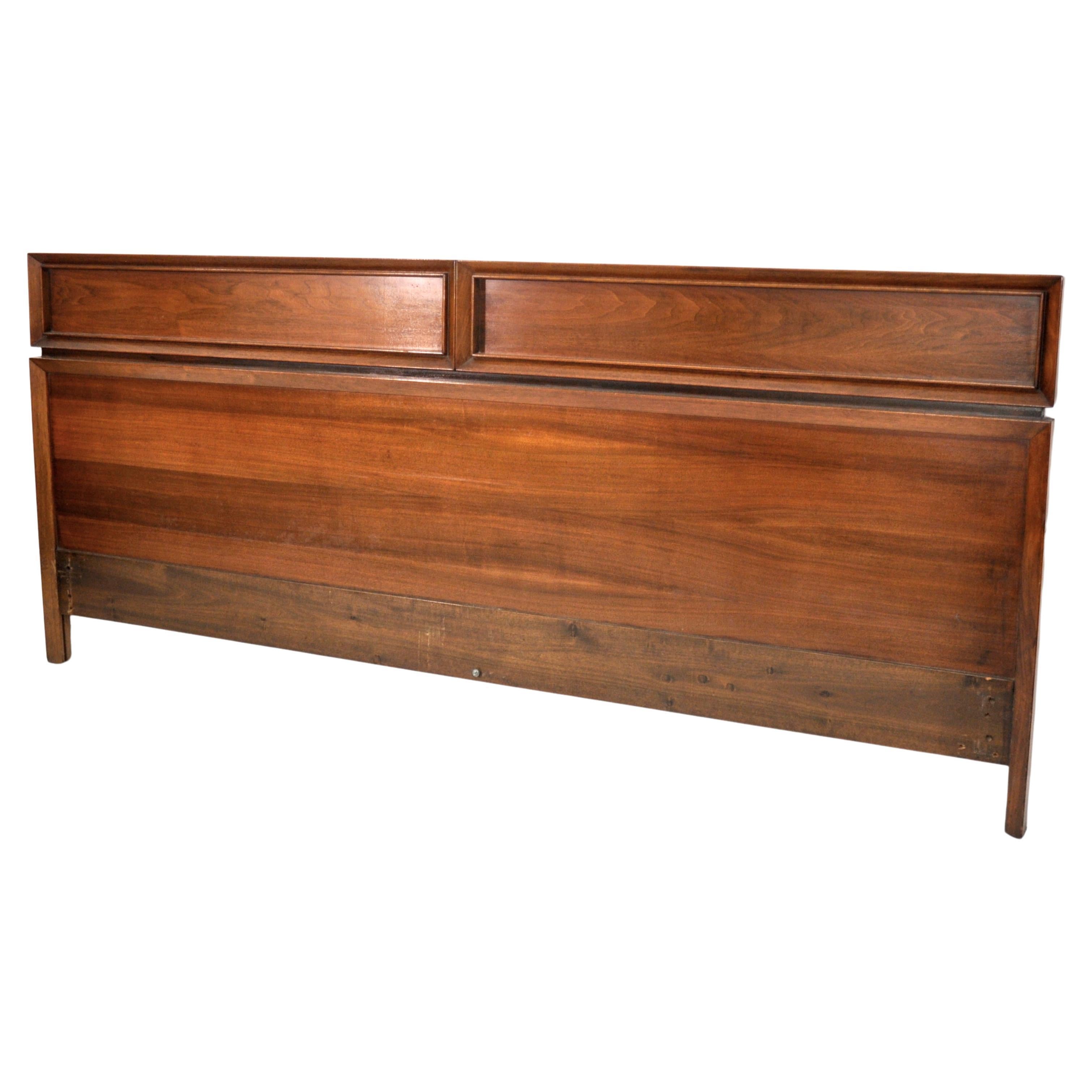 Milo Baughman Style Mid-Century Modern Burl Wood King-Size Headboard at ...