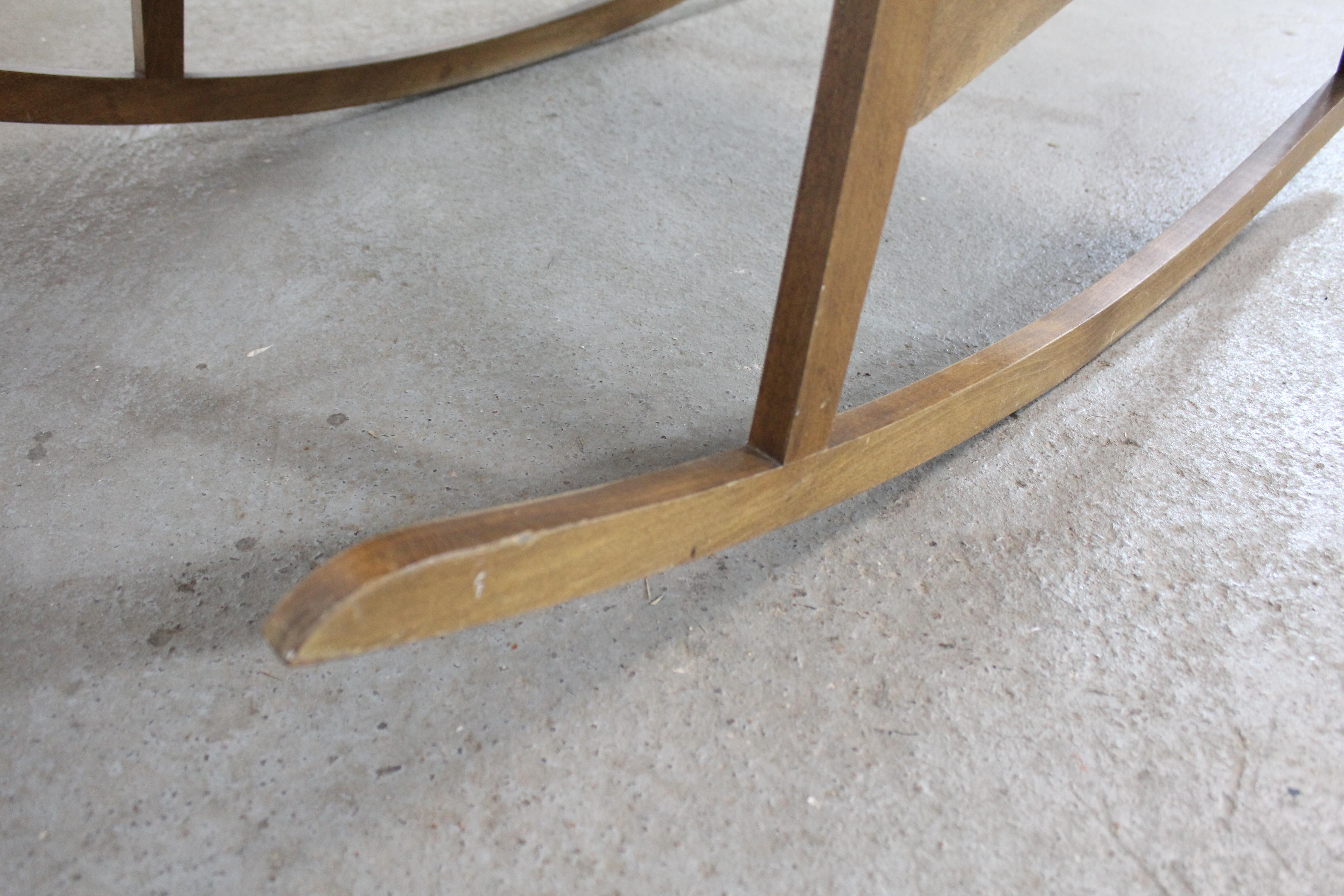 Mid-Century Modern Walnut Open Arm Rocking Chair For Sale at 1stDibs