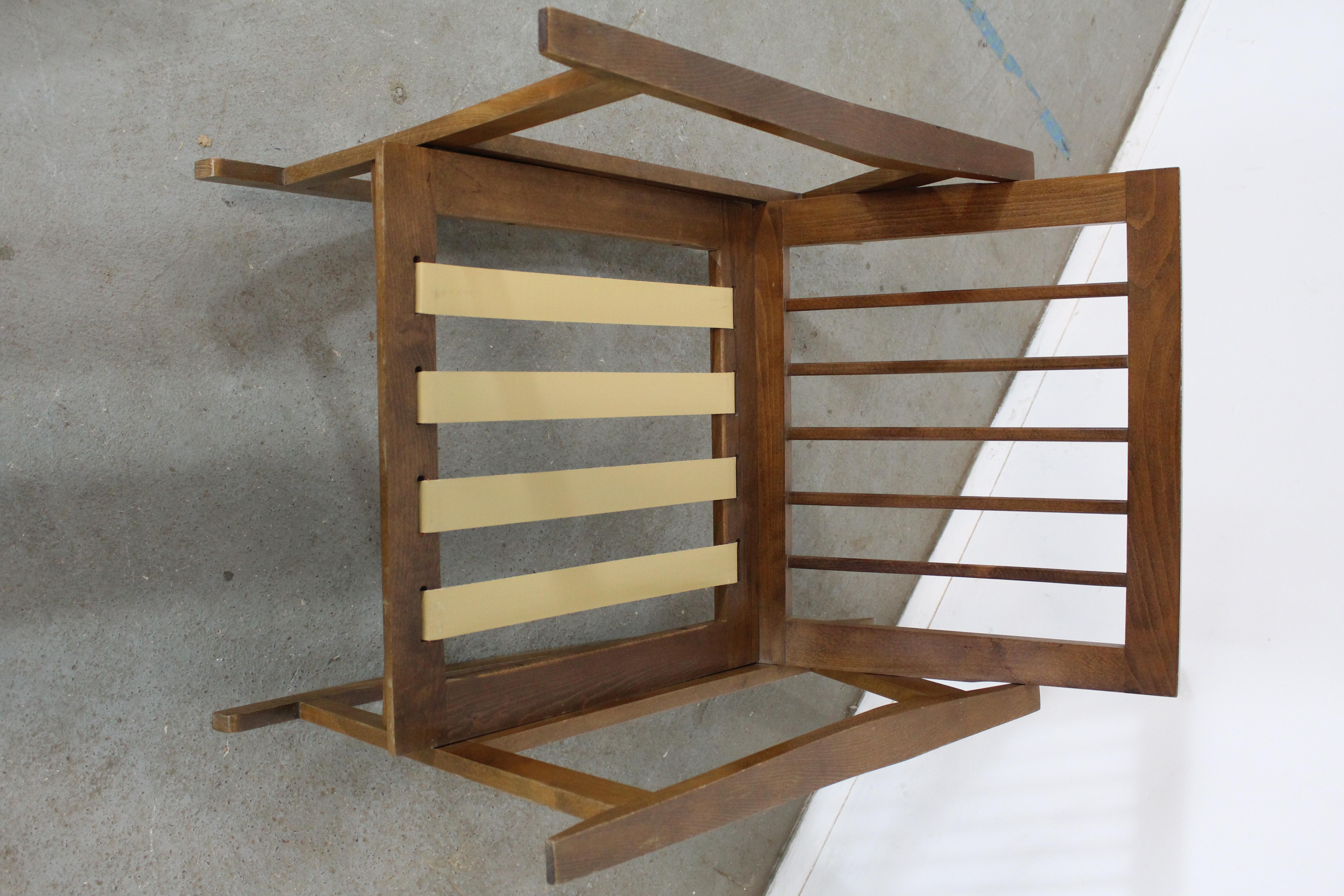 Mid-Century Modern Walnut Open Arm Rocking Chair For Sale at 1stDibs