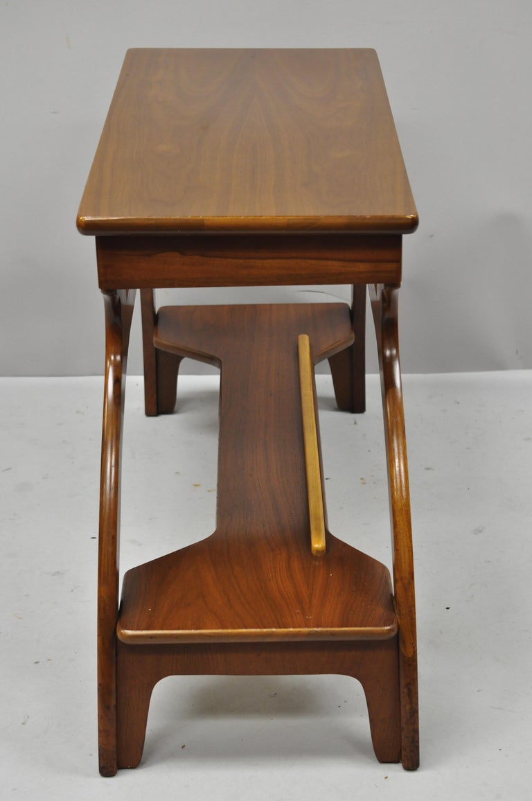 Mid-Century Modern Walnut Sculptural Piano Organ Bench Storage Flip ...