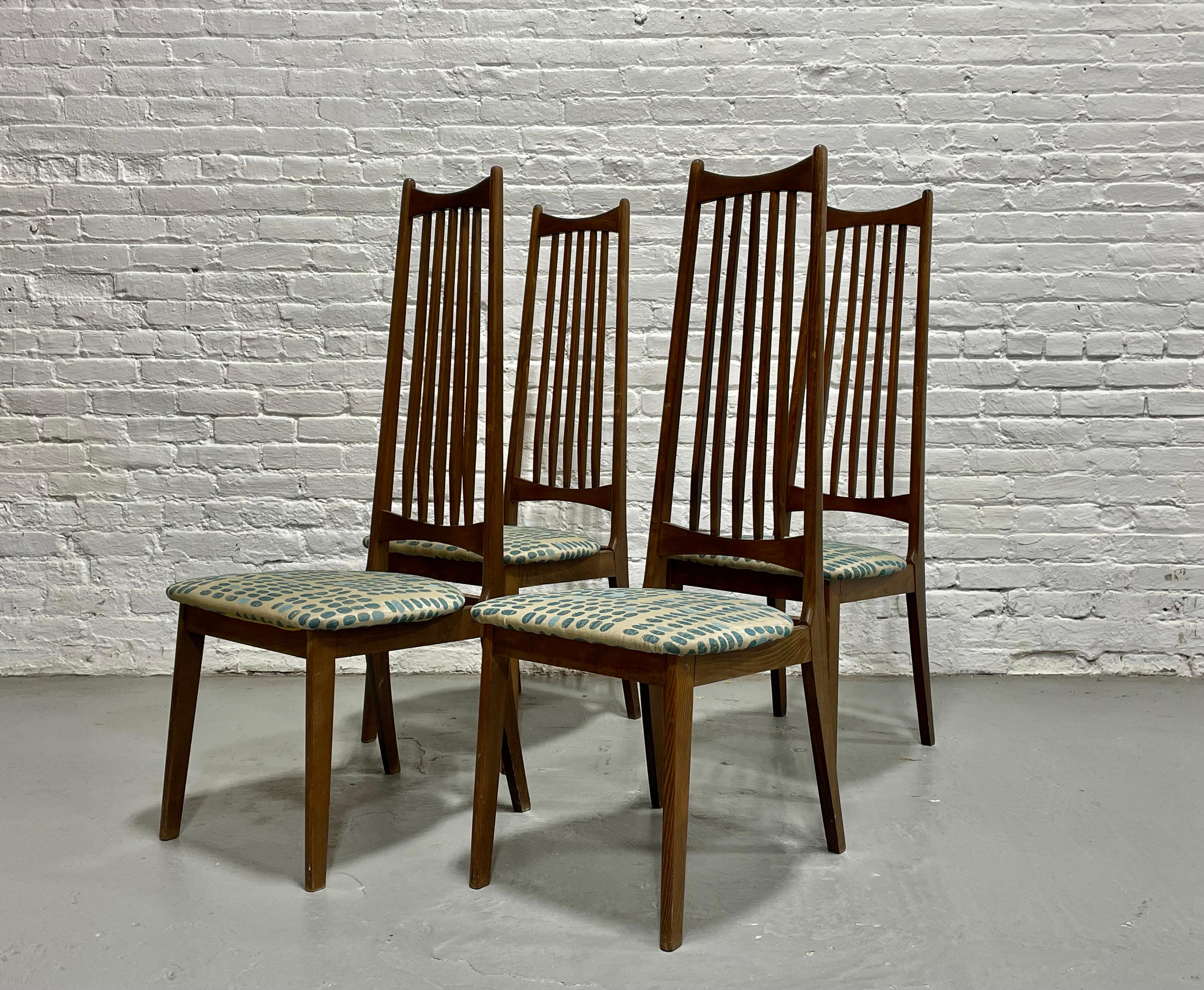 Mid Century MODERN Walnut Spindle Back DINING CHAIRS, Set of 4 For Sale ...