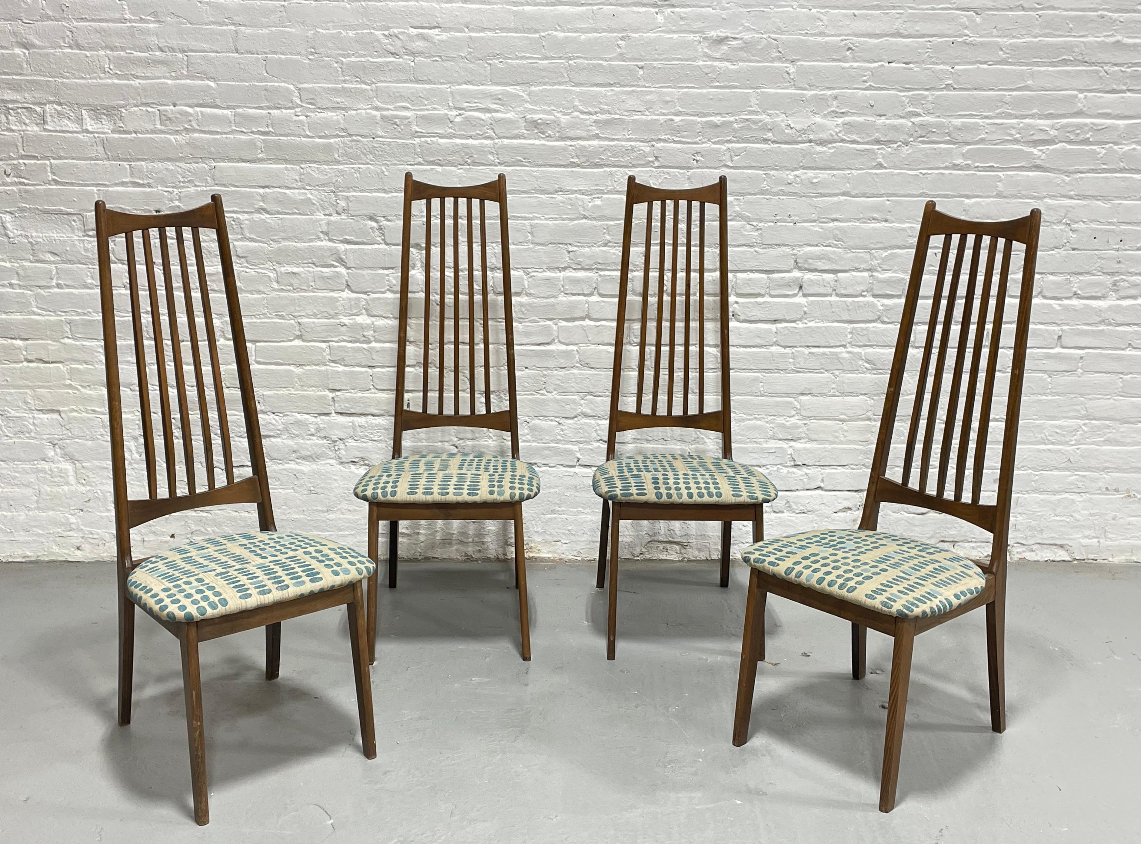 Mid Century MODERN Walnut Spindle Back DINING CHAIRS, Set of 4 For Sale ...
