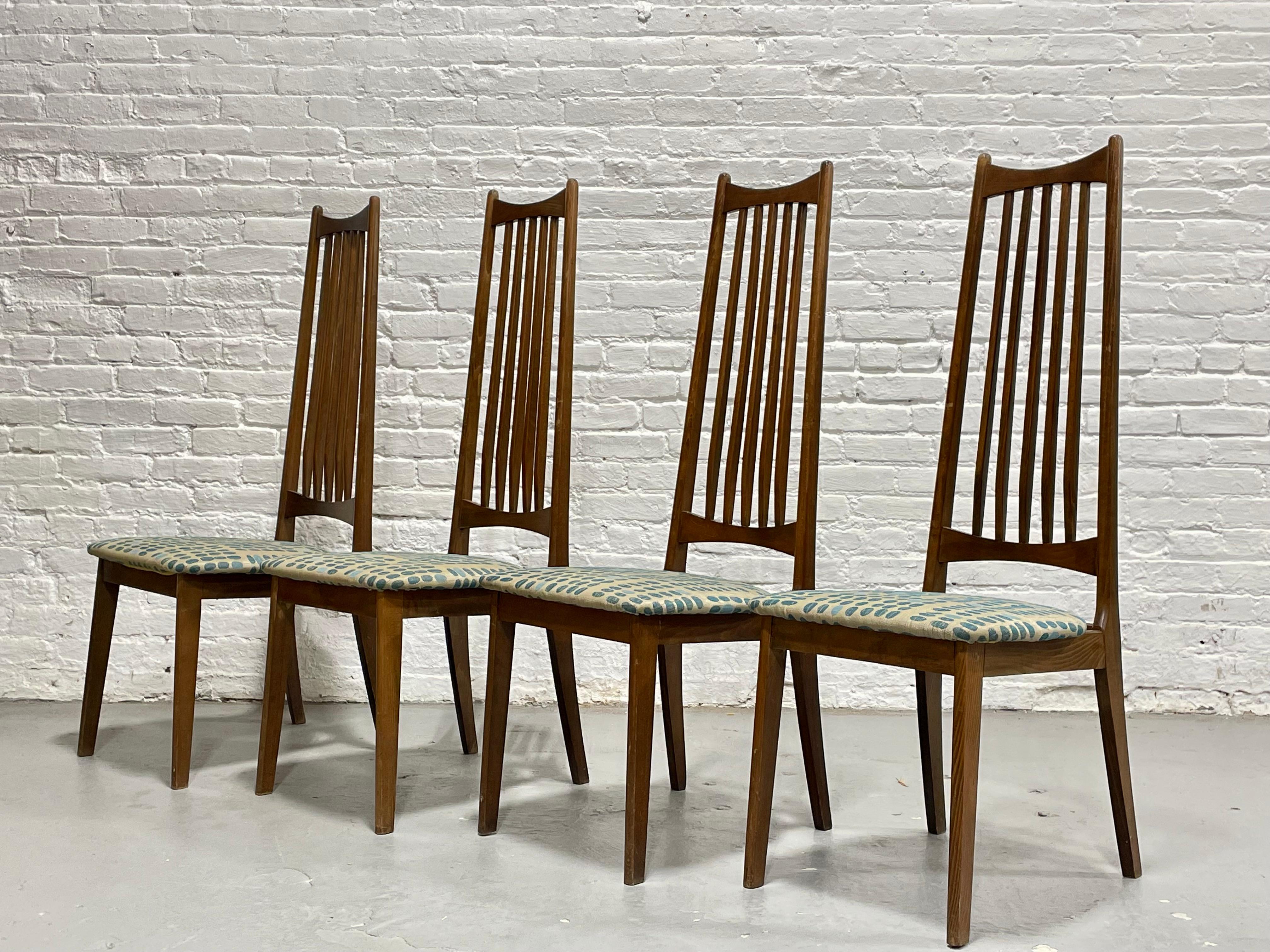 Mid Century MODERN Walnut Spindle Back DINING CHAIRS, Set of 4 For Sale ...