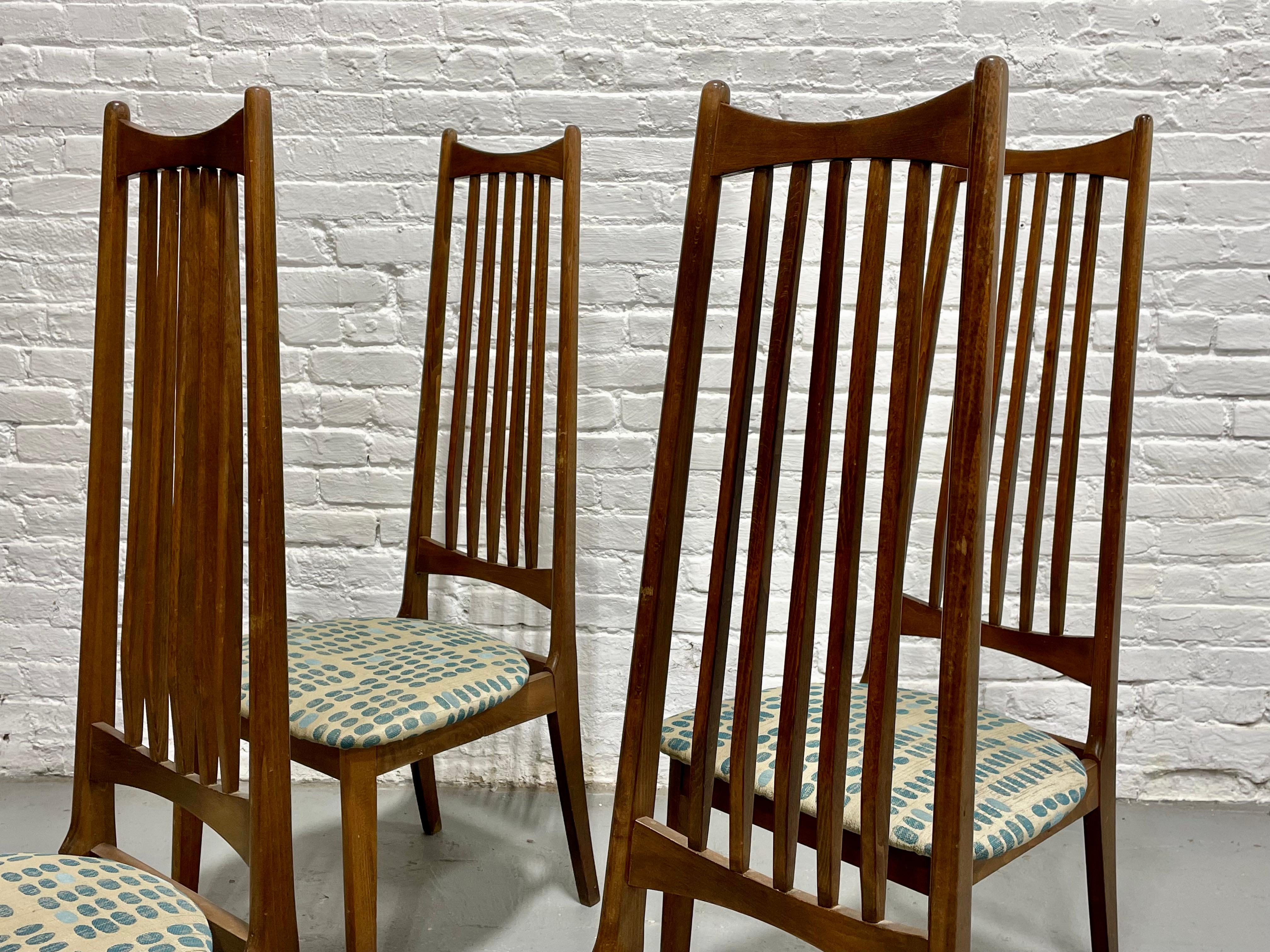 Mid Century MODERN Walnut Spindle Back DINING CHAIRS, Set of 4 For Sale ...