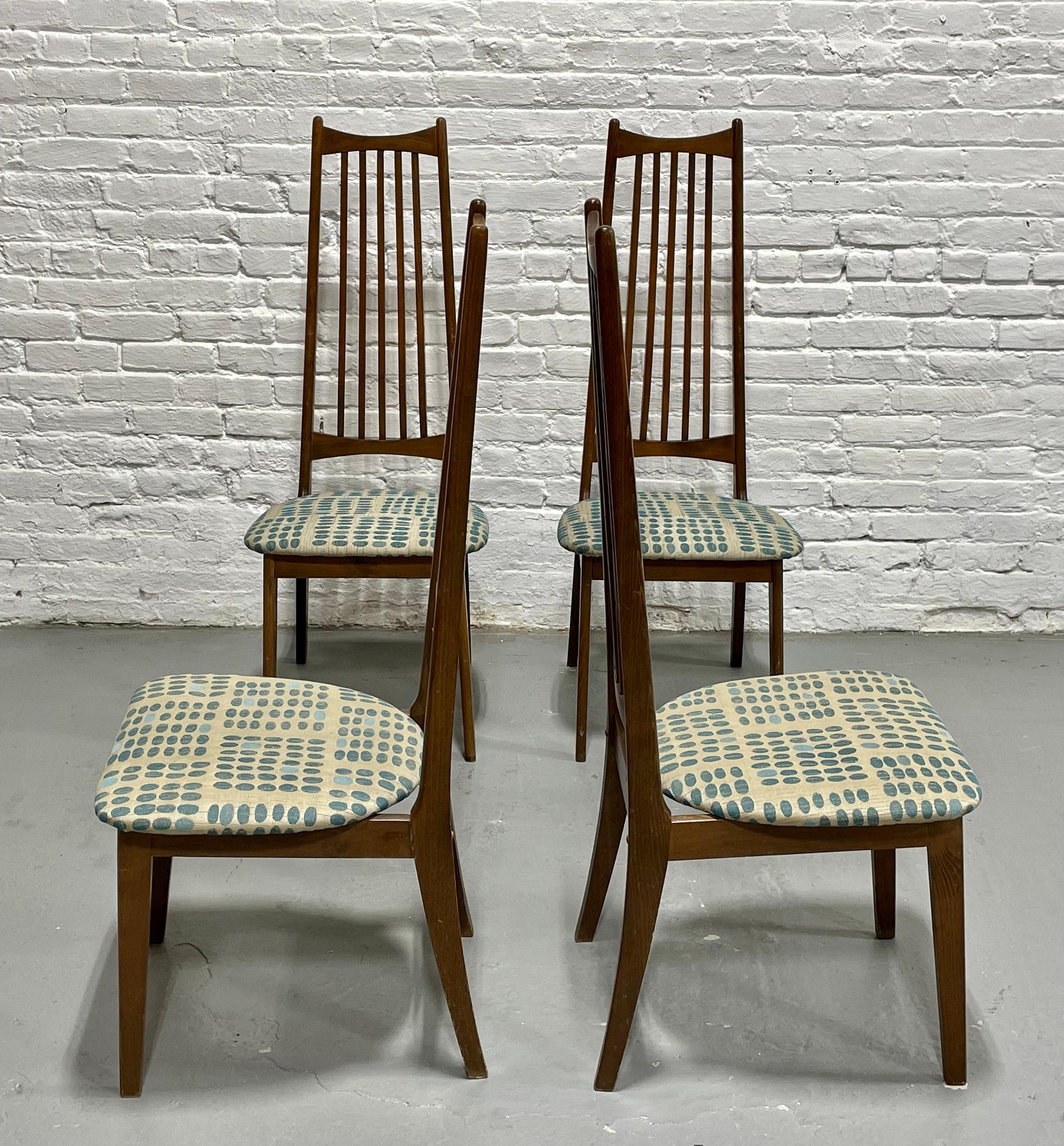 Mid Century MODERN Walnut Spindle Back DINING CHAIRS, Set of 4 For Sale ...