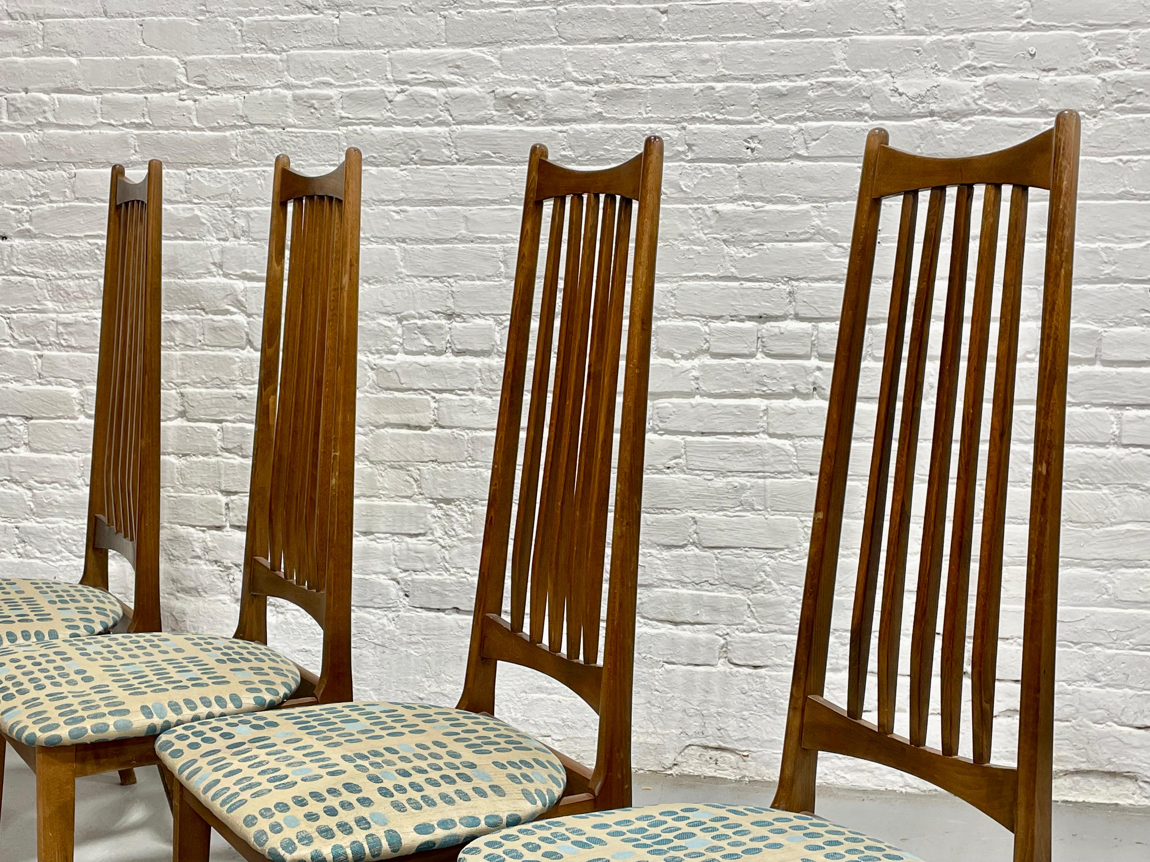 Mid Century MODERN Walnut Spindle Back DINING CHAIRS, Set of 4 For Sale ...