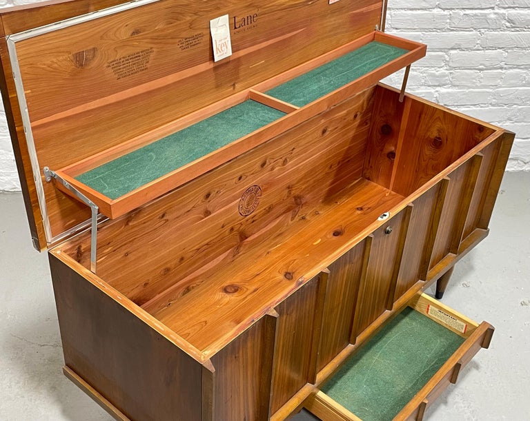 Mid-Century Modern Walnut Storage Cedar Chest by Lane, circa 1960s For ...
