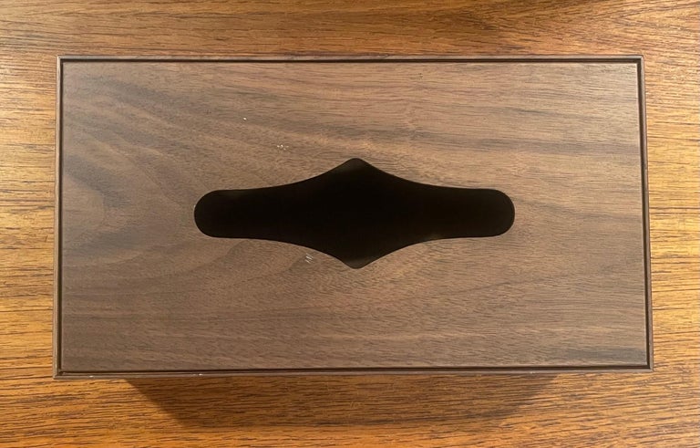 Mid-Century Modern Walnut Tissue Box Cover For Sale at 1stDibs