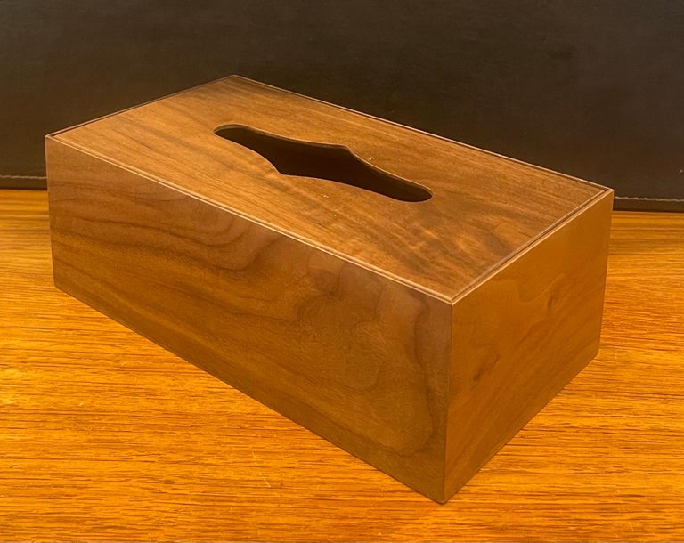 Mid-Century Modern Walnut Tissue Box Cover For Sale at 1stDibs