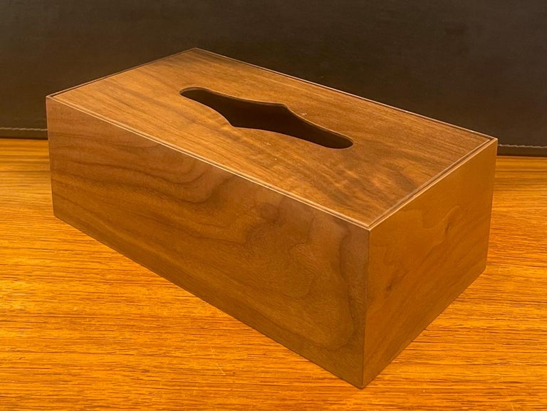 Mid-Century Modern Walnut Tissue Box Cover For Sale at 1stDibs