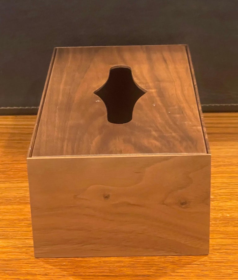 Mid-Century Modern Walnut Tissue Box Cover For Sale at 1stDibs