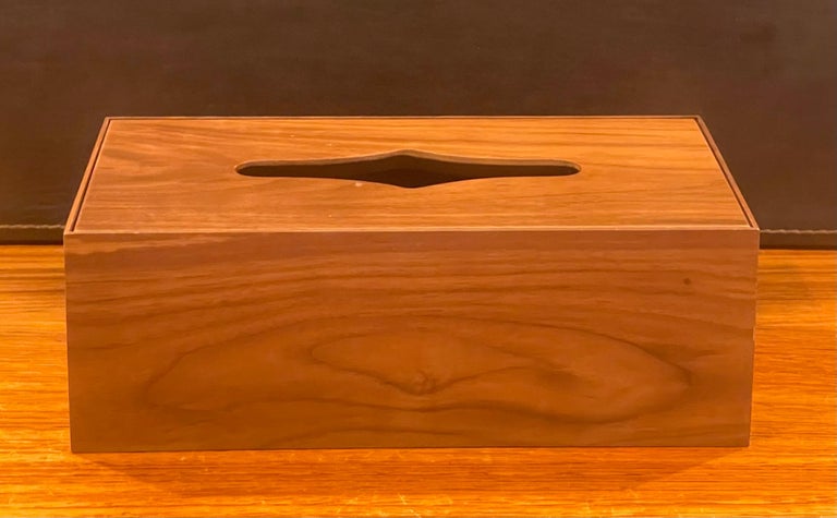 Mid-Century Modern Walnut Tissue Box Cover For Sale at 1stDibs