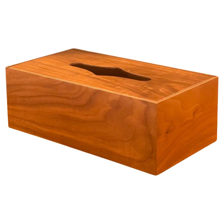 Mid-Century Modern Walnut Tissue Box Cover For Sale at 1stDibs