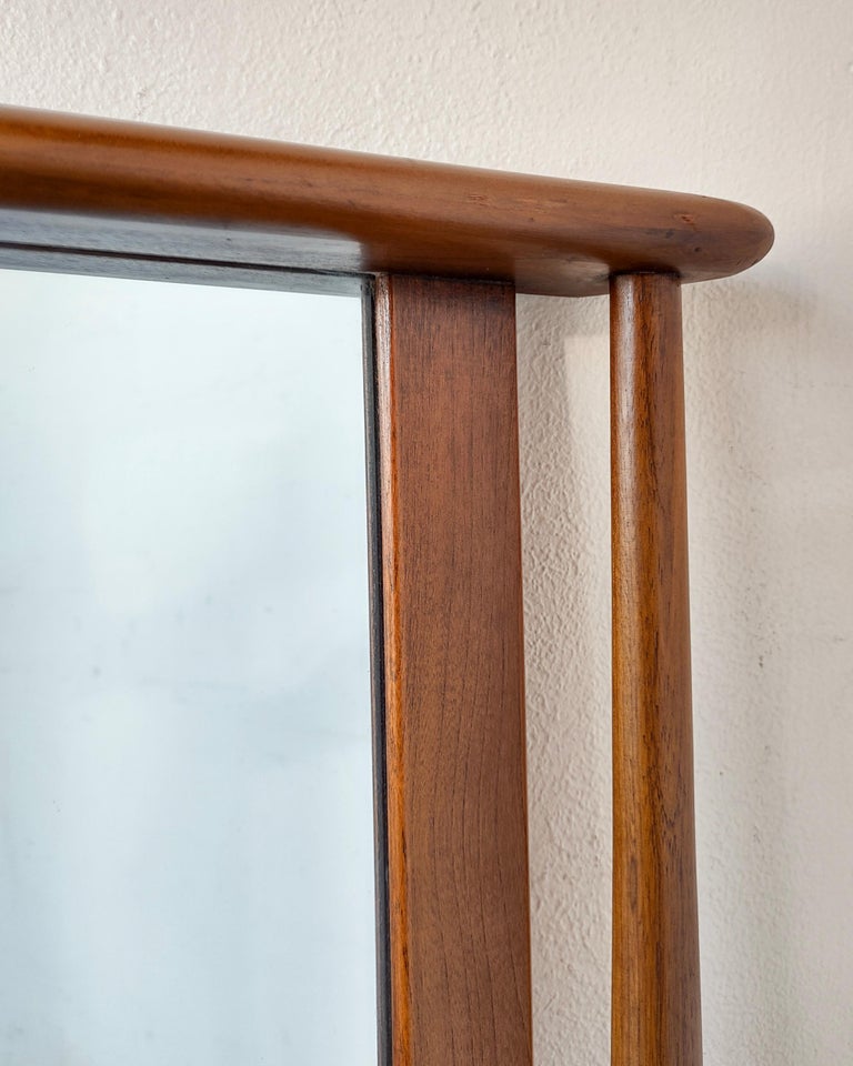 Mid-Century Modern Walnut Wall Mirror by Kent Coffey For Sale at 1stDibs