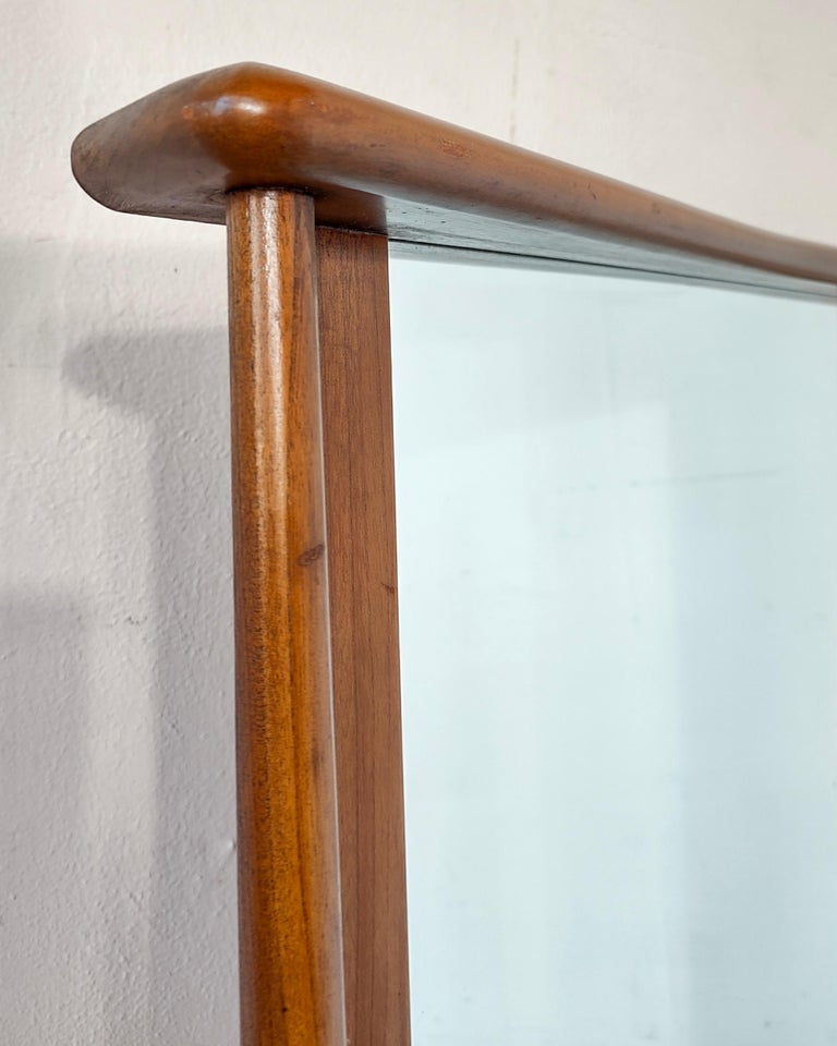 Mid-Century Modern Walnut Wall Mirror by Kent Coffey For Sale at 1stDibs