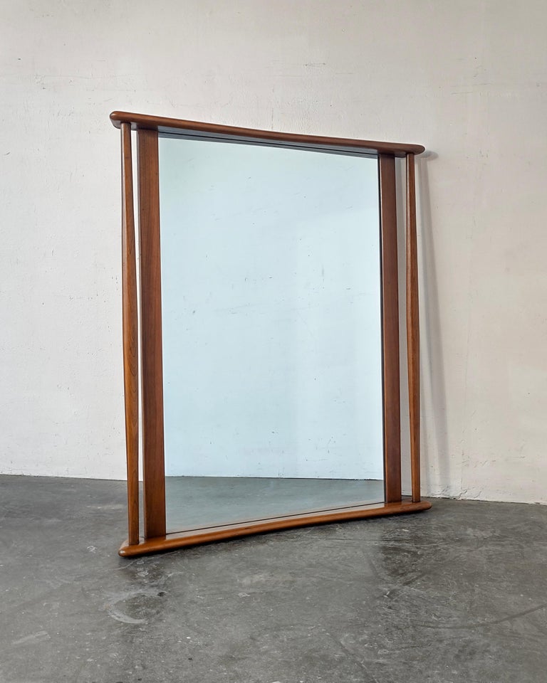 Mid-Century Modern Walnut Wall Mirror by Kent Coffey For Sale at 1stDibs