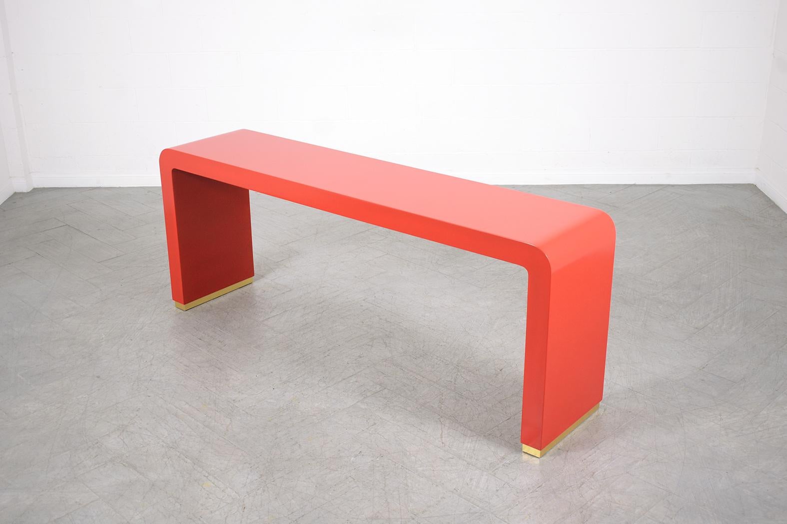 Mid-Century Modern Waterfall Console Table at 1stDibs